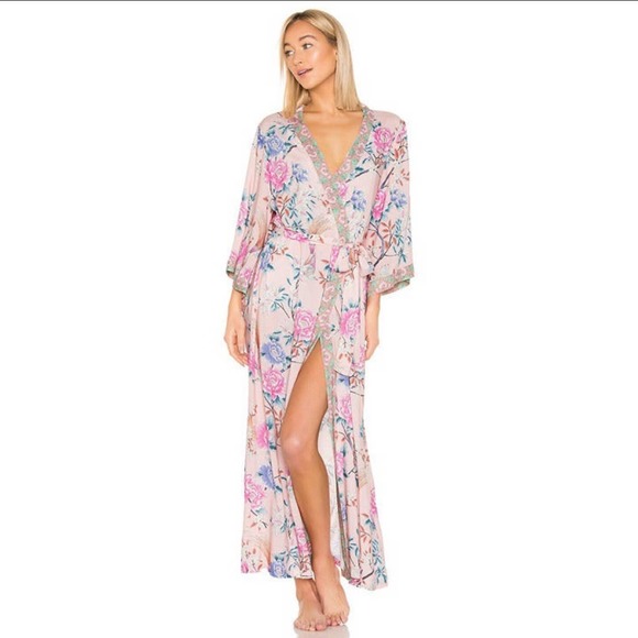 BHLDN | Intimates & Sleepwear | Bhldn Homebodii Talulah Long Boho Robe ...